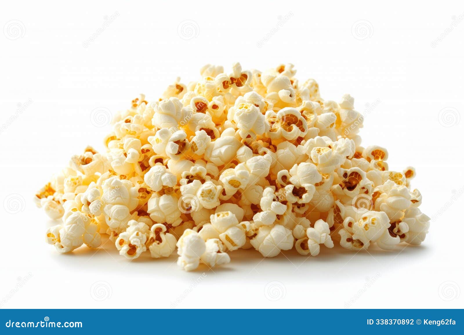 Crispy Popcorn Pile on White Background, Perfect for Snacking and ...