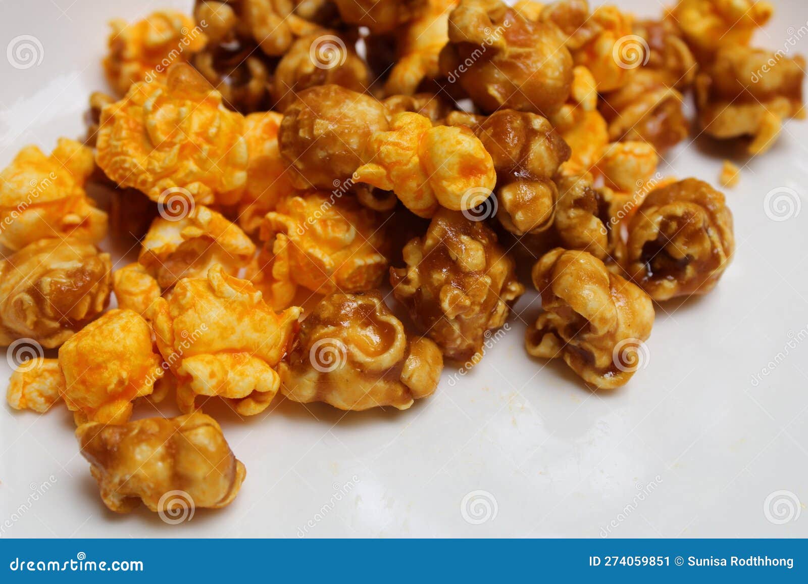 Crispy Popcorn on Wiite Plate Stock Image - Image of ingredient, dried ...
