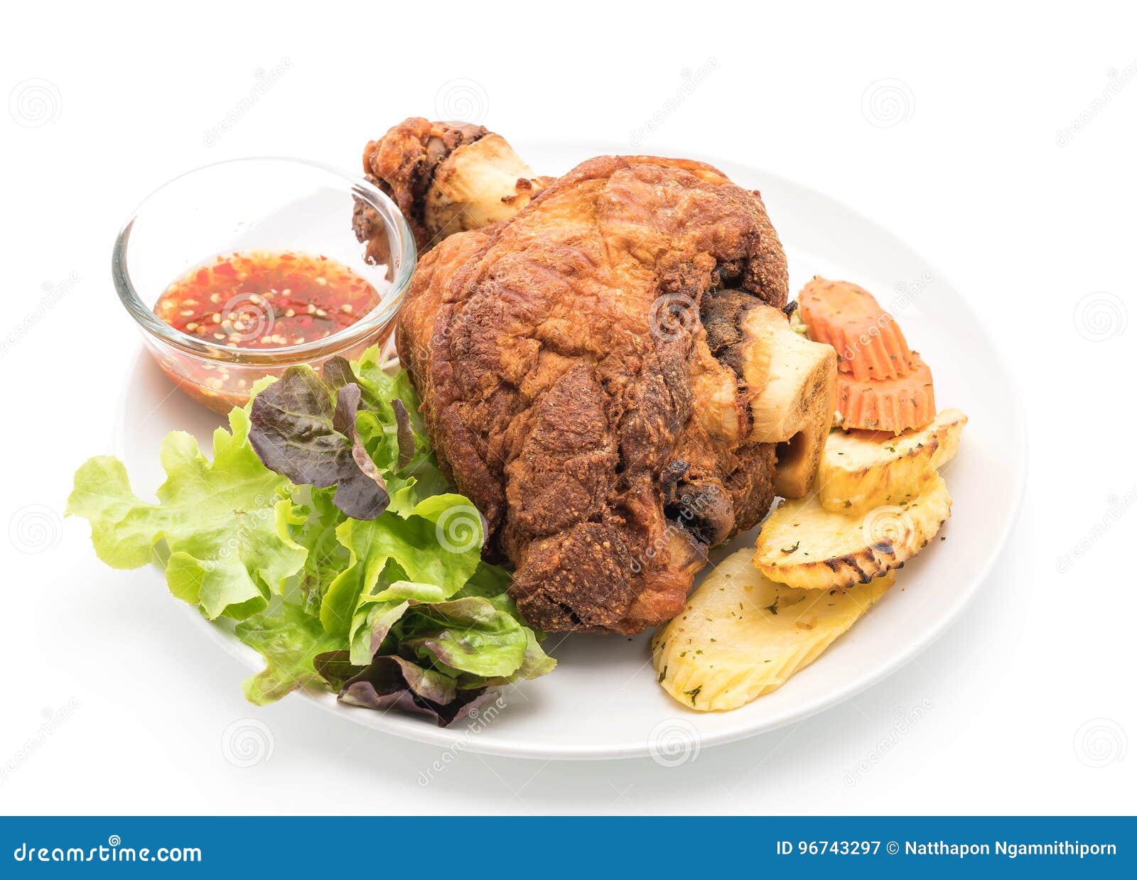 Crispy Pork Knuckle or German Pork Hocks Stock Image - Image of white ...