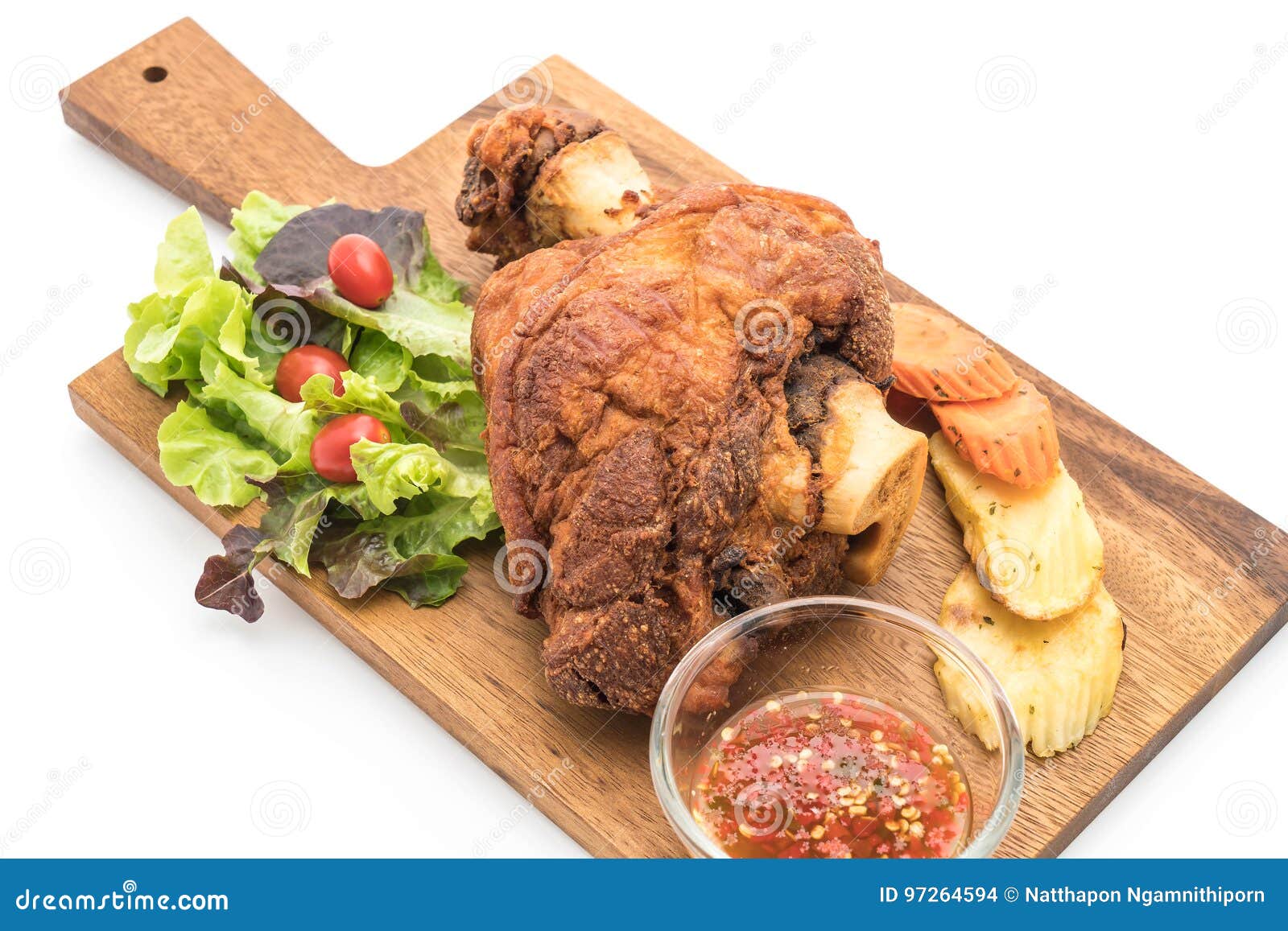Crispy Pork Knuckle or German Pork Hocks Stock Photo - Image of board ...