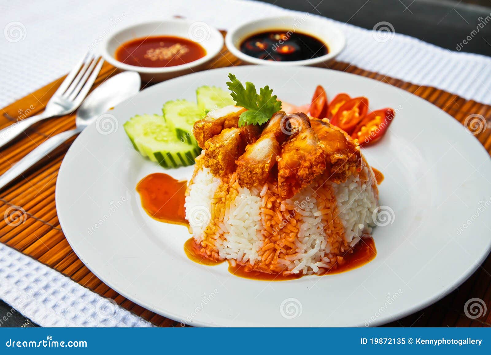 Crispy Pork with Rice stock image. Image of china, delicious - 19872135