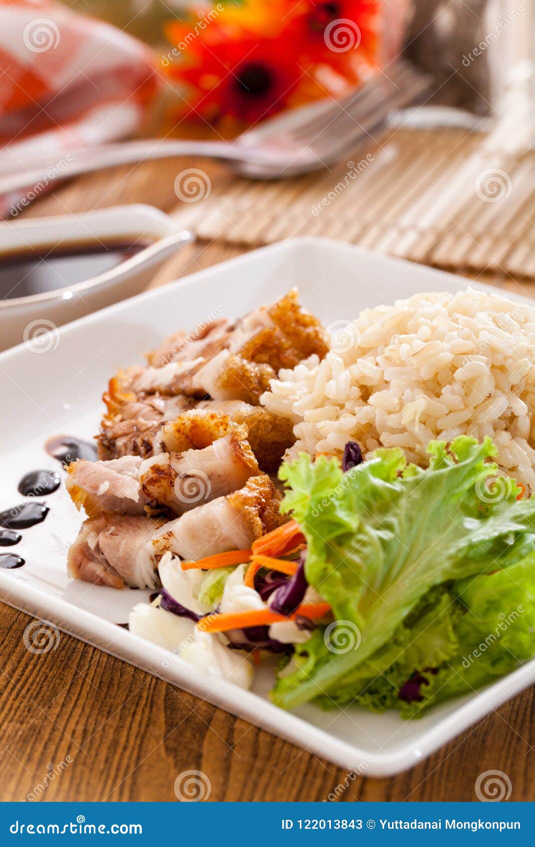 Crispy Pork with Rice,Thai Food Stock Image - Image of restaurant ...