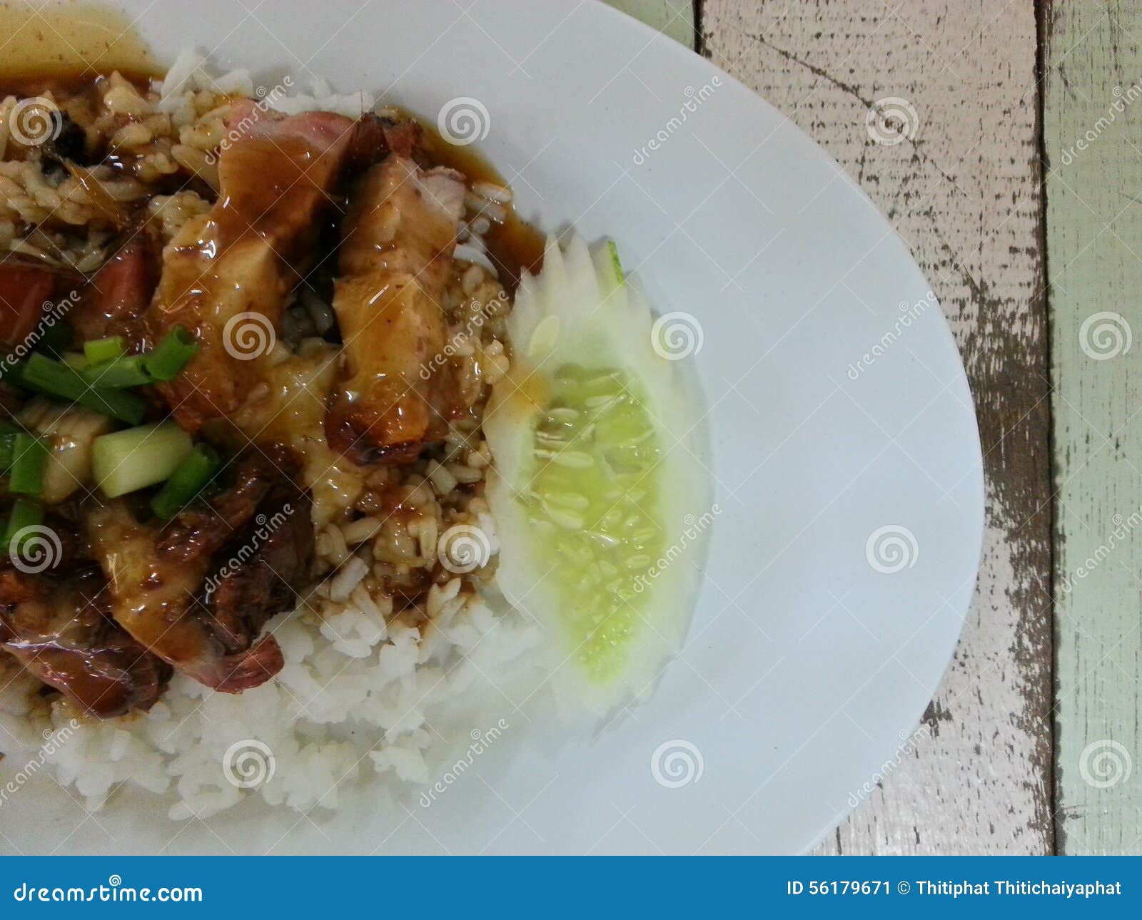 Crispy pork with rice stock image. Image of pork, delicious - 56179671