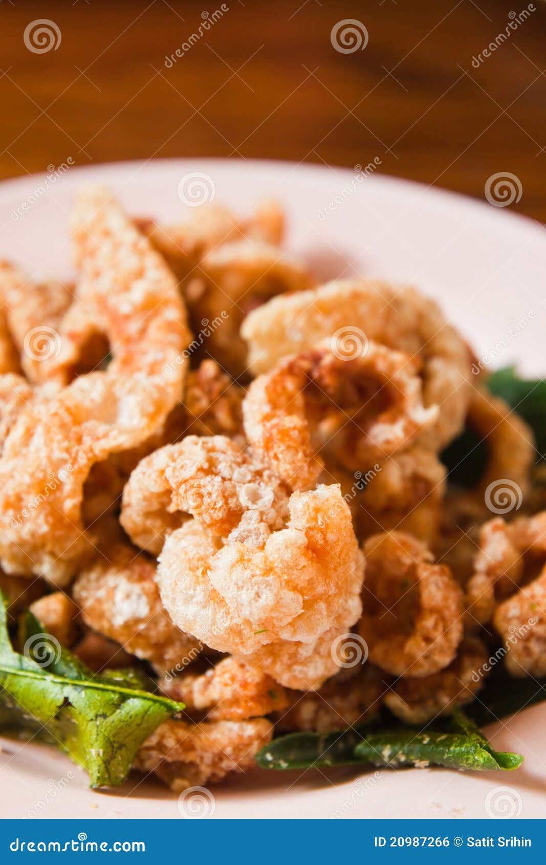 Crispy Pork Salted Rind with Thai Herbal Stock Photo - Image of cooked ...