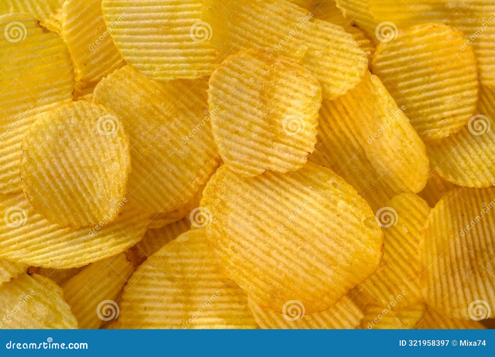 Crispy Potato Chips Snack Texture Background Top View Stock Image ...