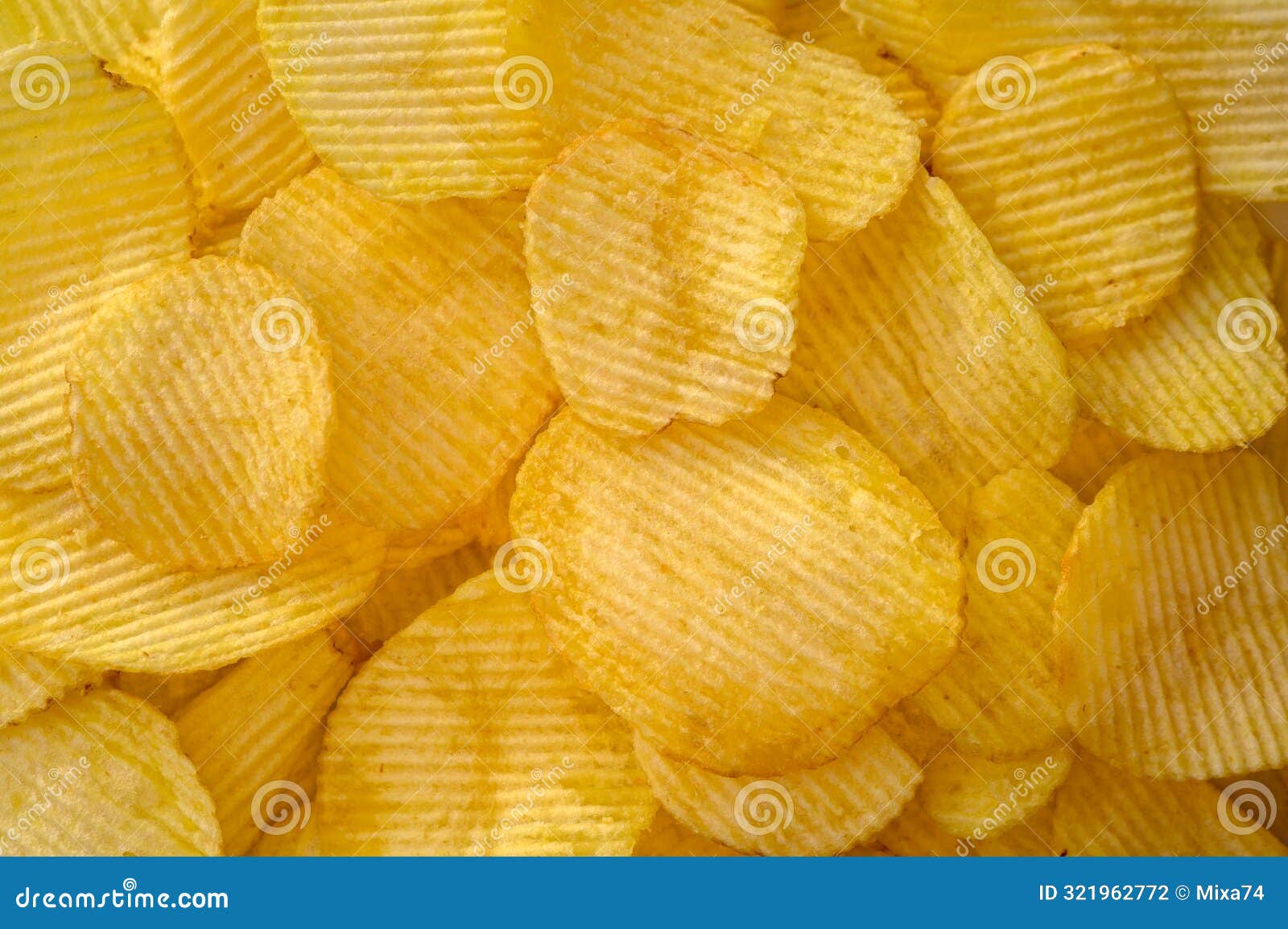 Crispy Potato Chips Snack Texture Background Top View 1 Stock Photo ...