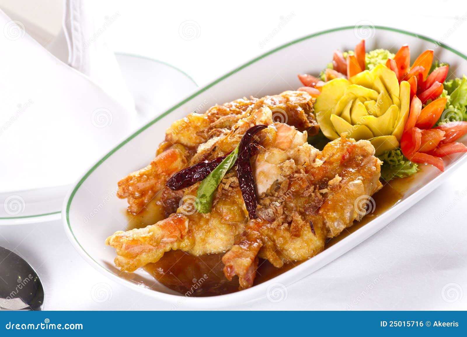 Crispy prawn stock photo. Image of dinner, food, dish - 25015716