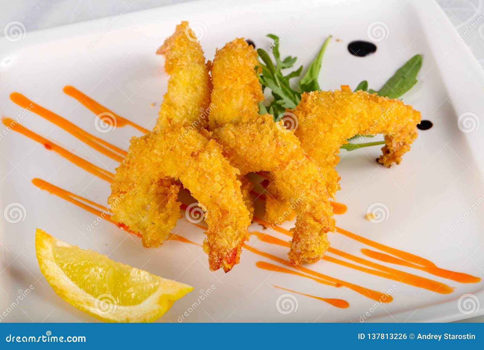 Crispy prawns stock photo. Image of crustacean, dinner - 137813226