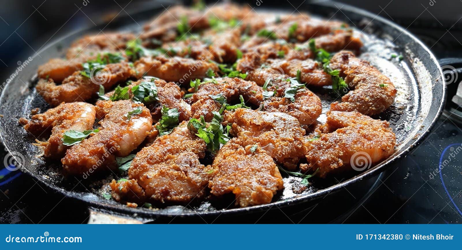 Crispy rawa fried prawns stock photo. Image of fried - 171342380