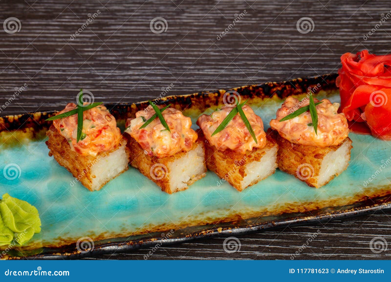Crispy rice roll stock image. Image of dinner, isolated - 117781623