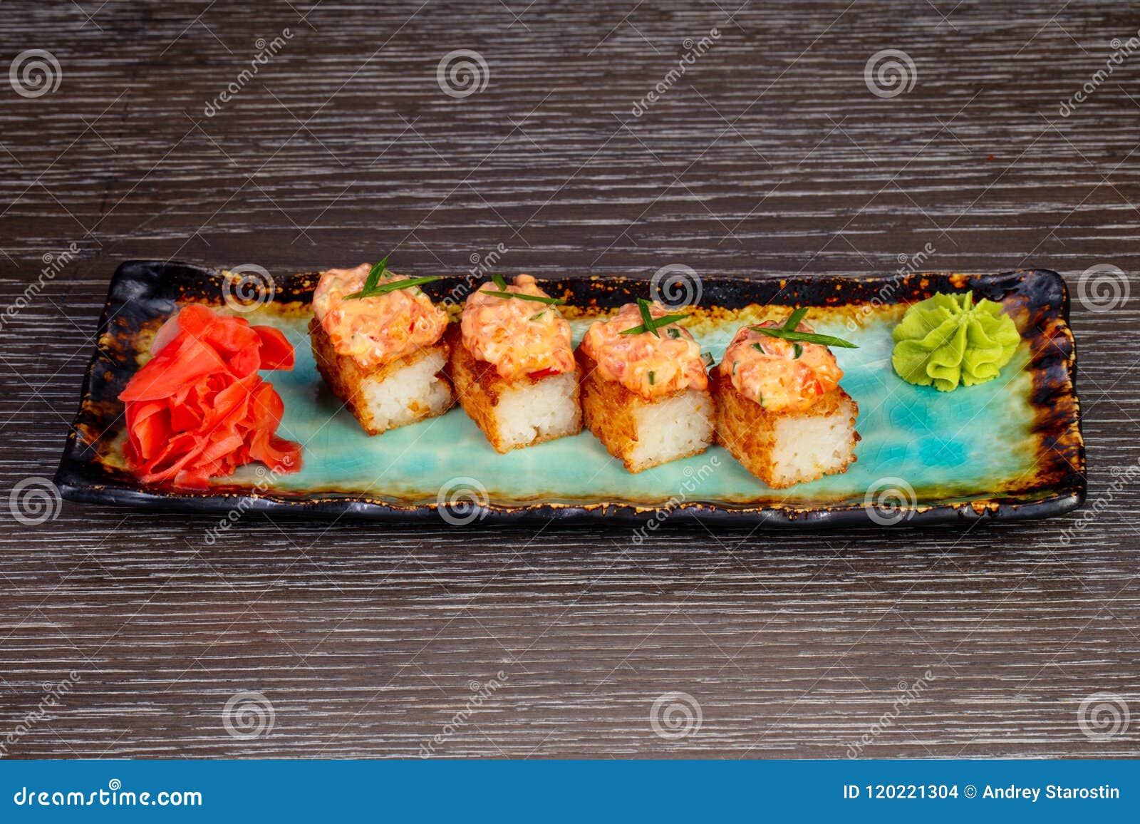 Crispy rice roll stock photo. Image of restaurant, rice - 120221304