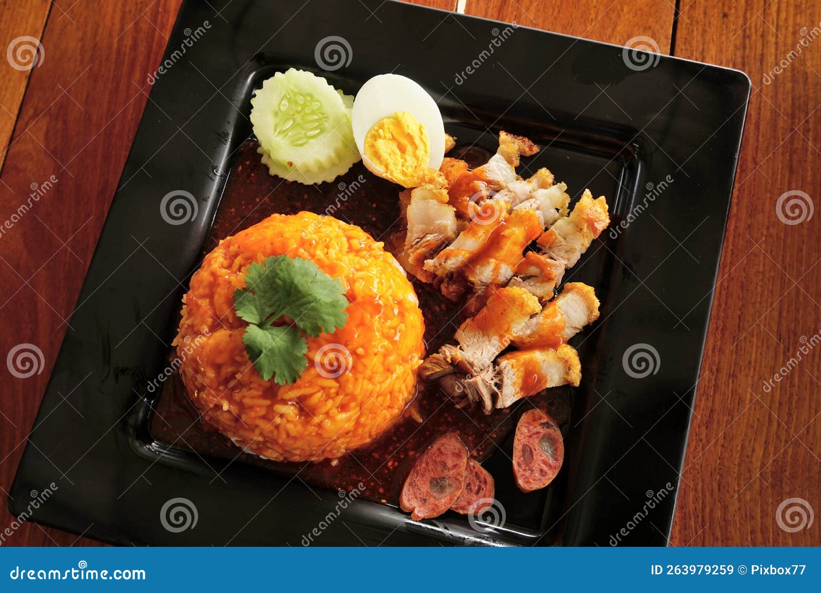 Crispy Roasted Pork with Rice Stock Image - Image of menu, chinese ...