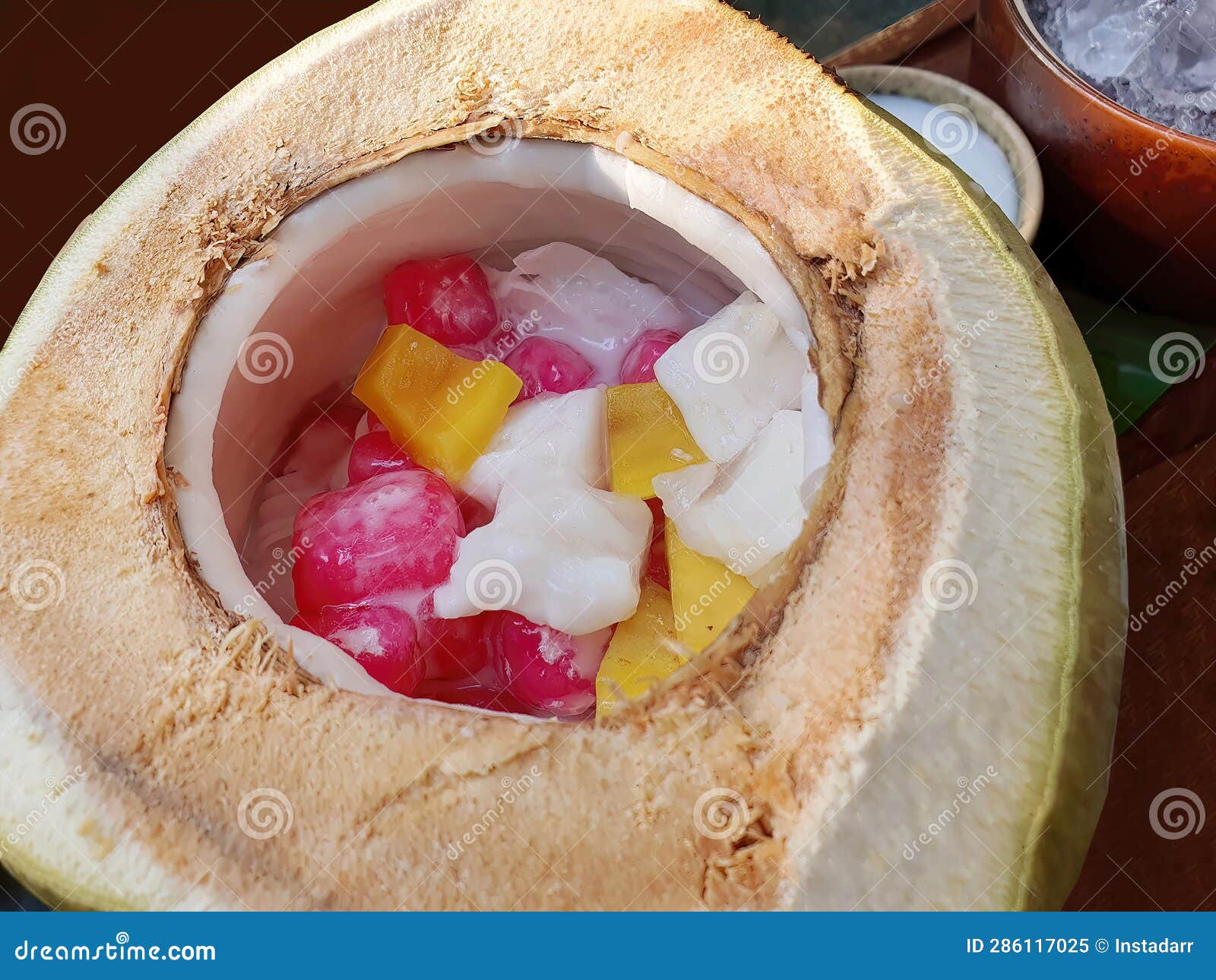 Crispy Ruby, Coconut Meat in Coconut Milk, Famous Thai Cold Dessert ...