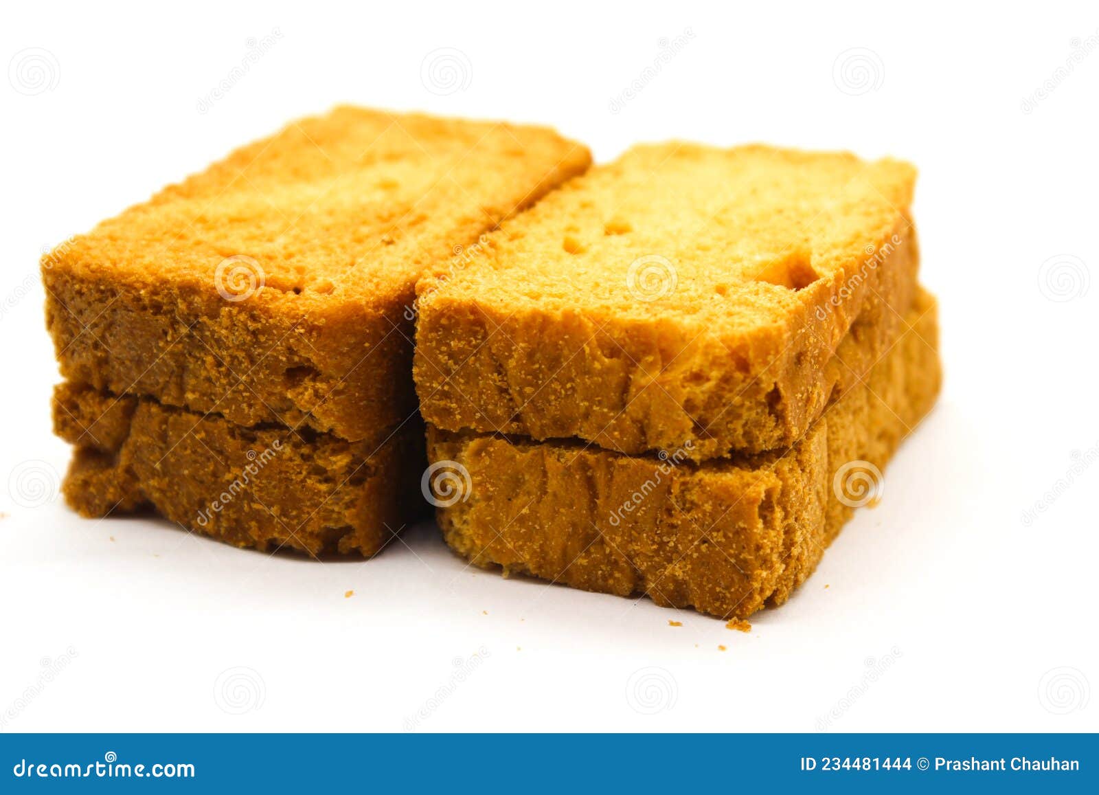 Crispy Rusk on White Background with Selective Focus Stock Photo ...