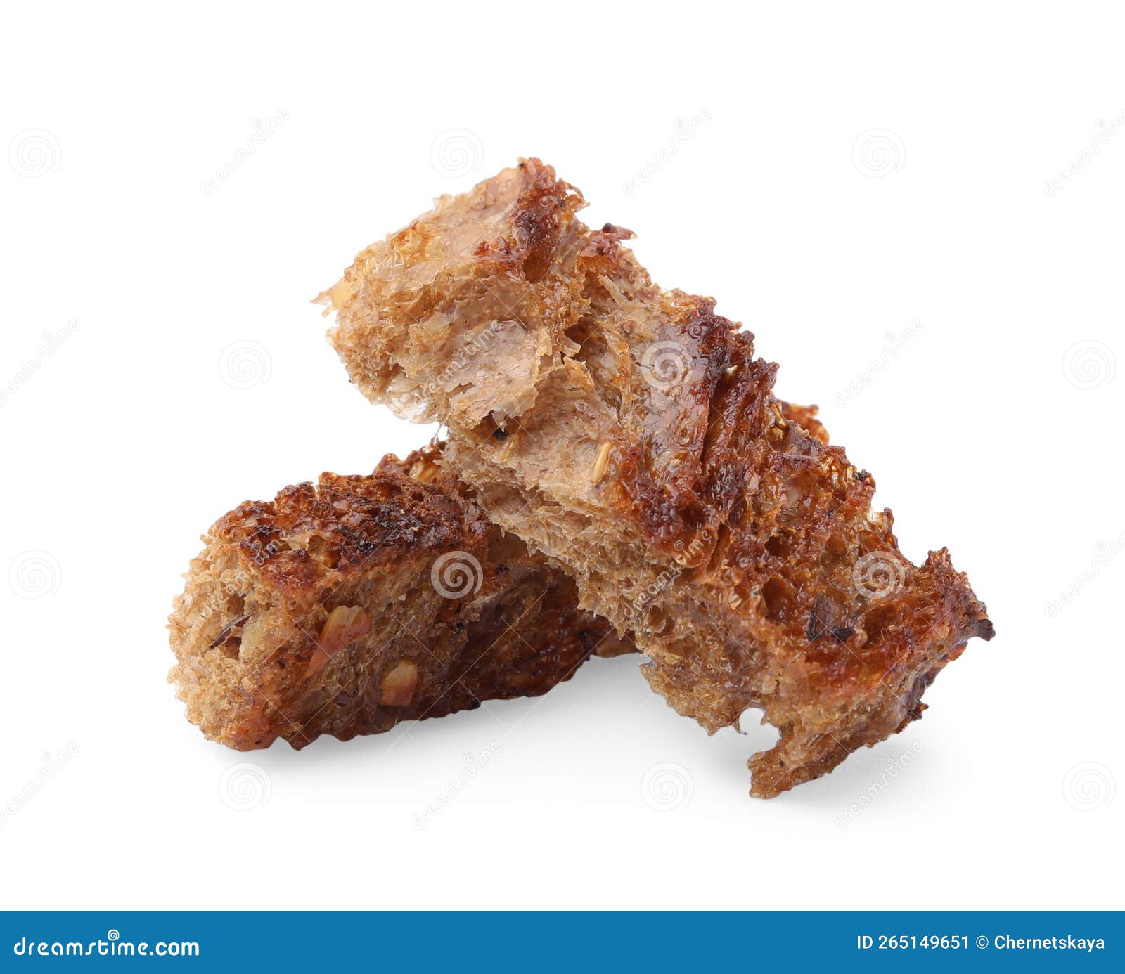 Crispy Rusks with Seasoning Isolated on White Stock Image - Image of ...