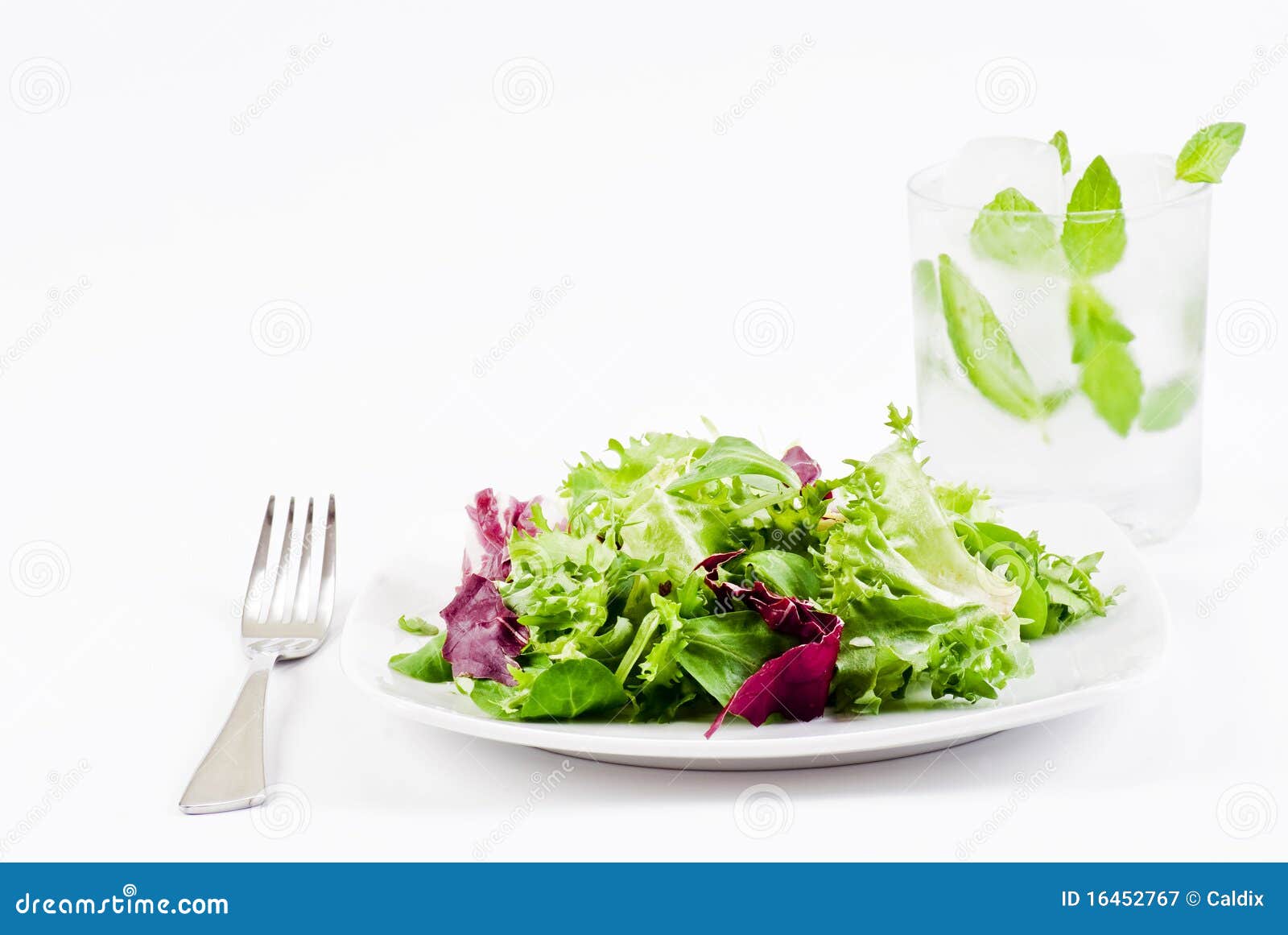 Crispy Salad and Ice Cold Drink Stock Image - Image of calories ...