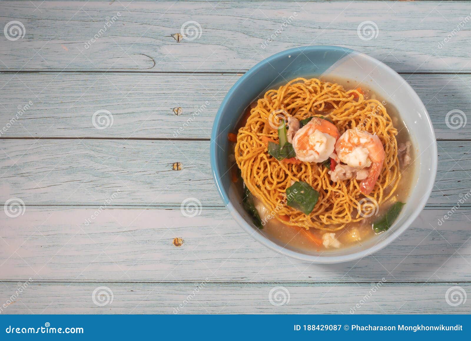 Crispy Sea Noodles with Crispy Noodles. Thai Food Stock Image - Image ...
