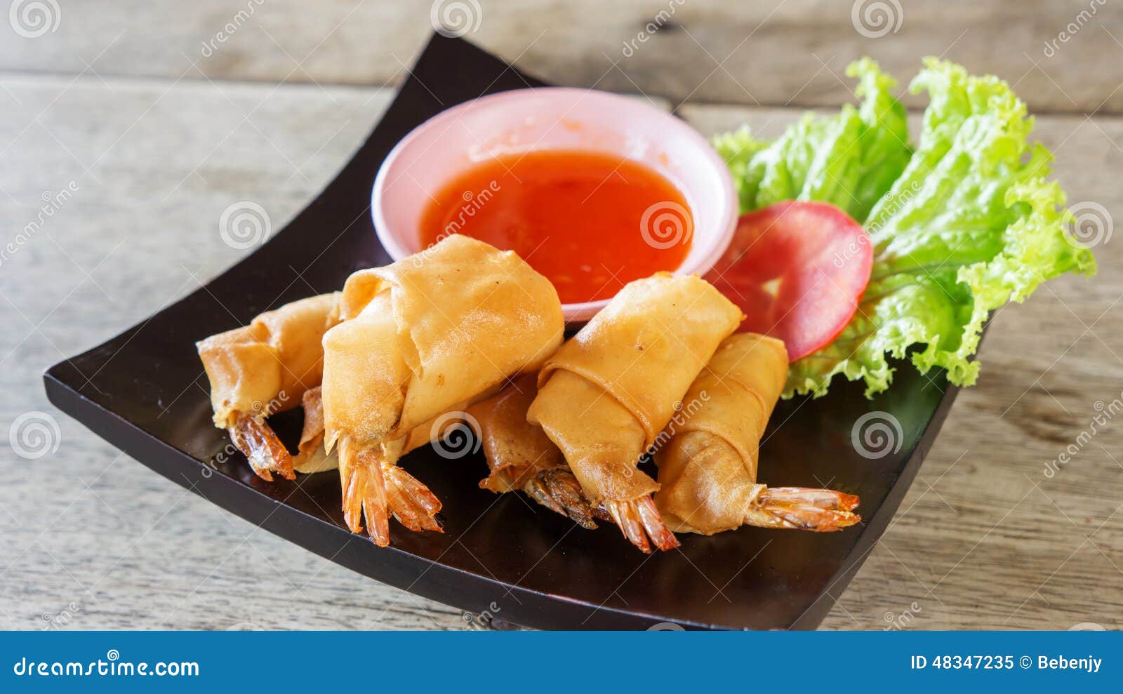 Crispy shrimp Spring rolls stock image. Image of nuggets - 48347235