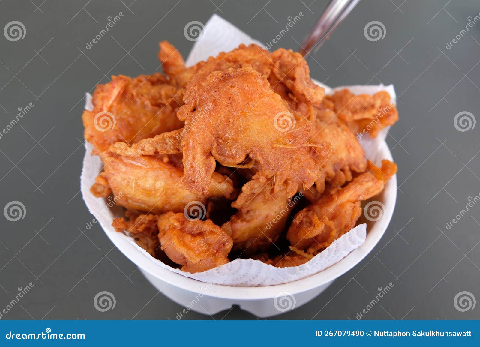 Crispy Shrimps,fried Shrimp Meat Ball in Cup. Stock Photo - Image of ...