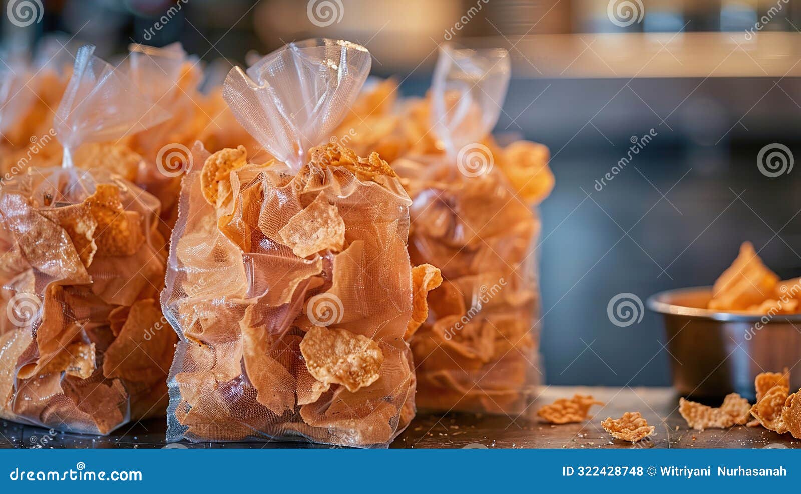 Crispy Snacks in Plastic Bags Stock Illustration - Illustration of ...