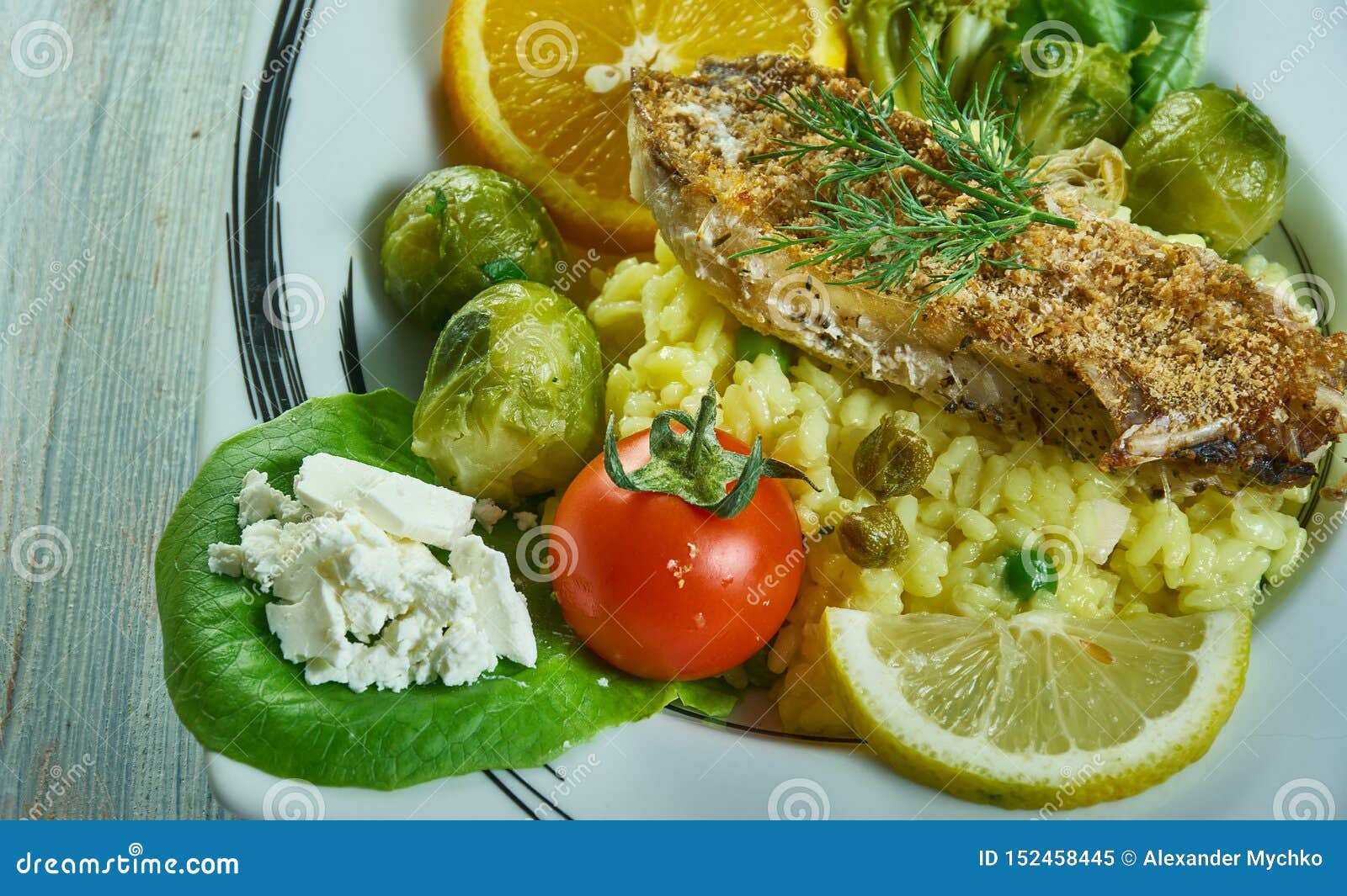 Crispy Snapper with Salsa Verde Risotto Stock Image - Image of filet ...
