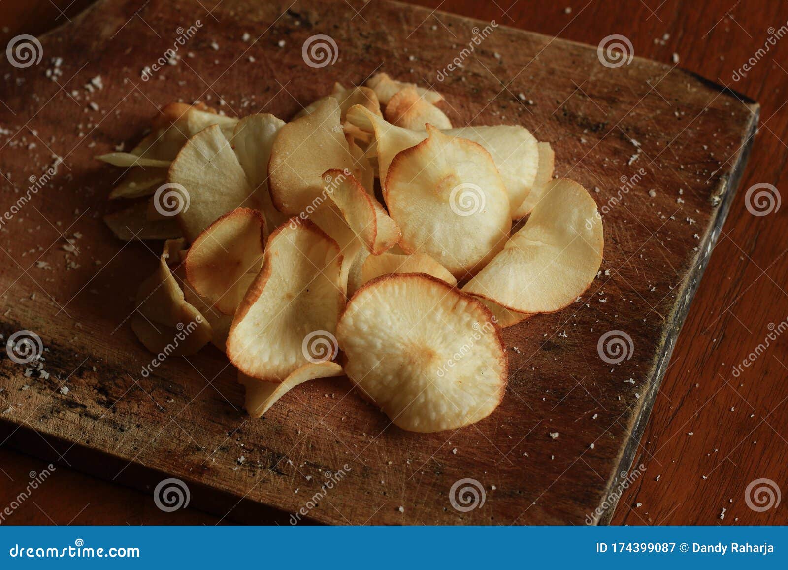 Crispy Tapioca Chips on the Table Stock Image - Image of junk, closeup ...