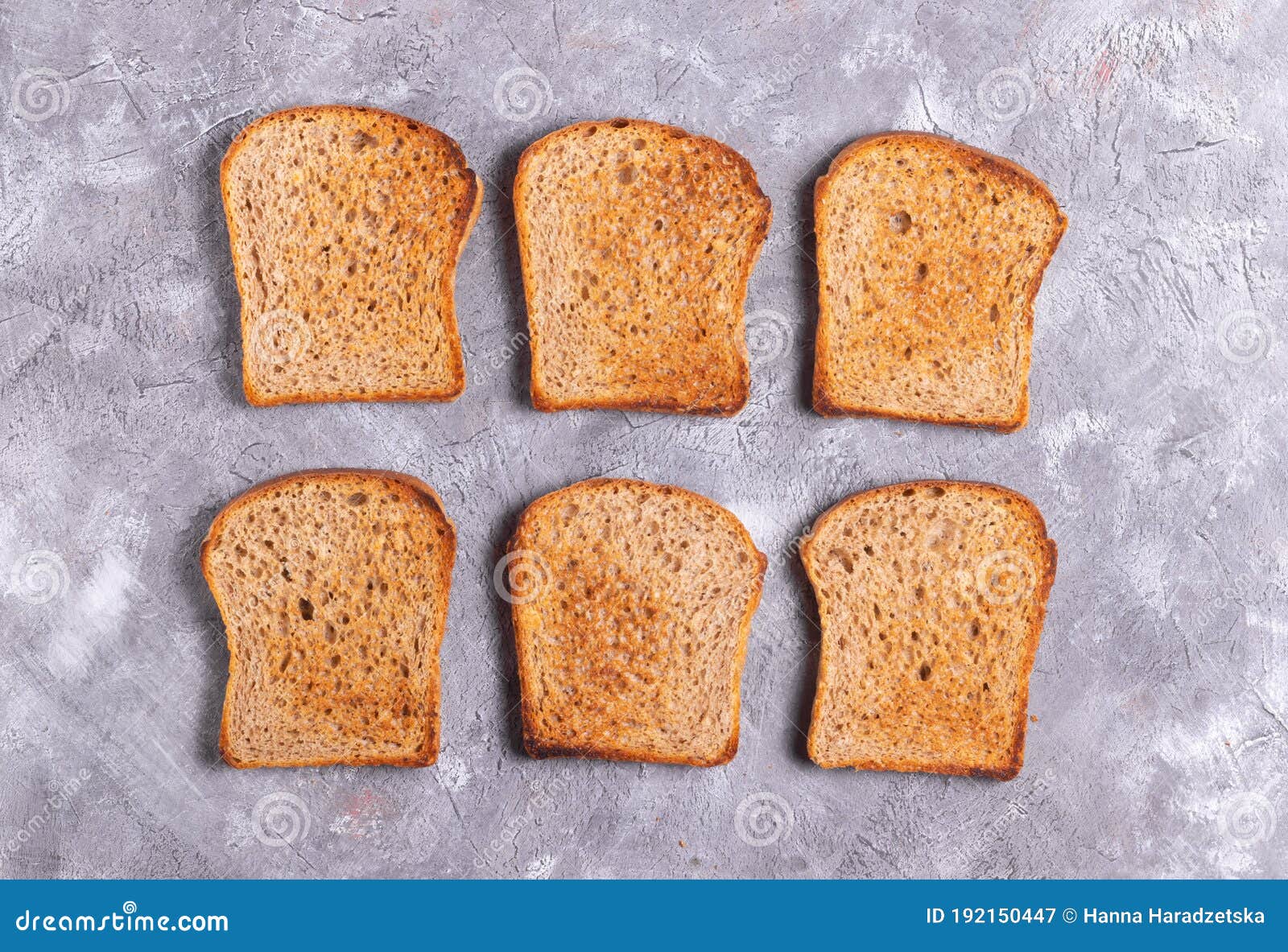 Crispy Toasted Bread for Toast on Gray Background Stock Image - Image ...