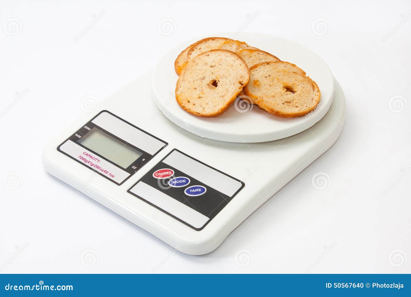 Crispy Toasted Toast on the Kitchen Digital Scale Stock Photo - Image ...