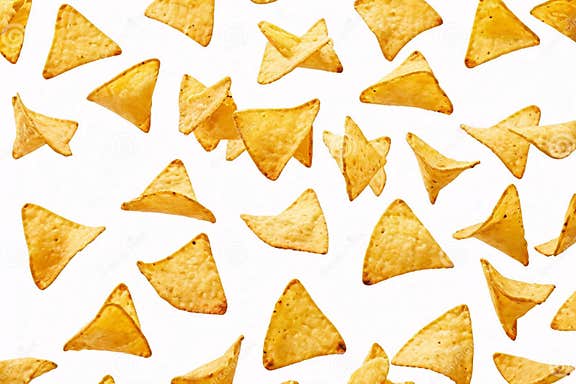 Crispy Triangle Tortilla Chips Falling Stock Illustration ...