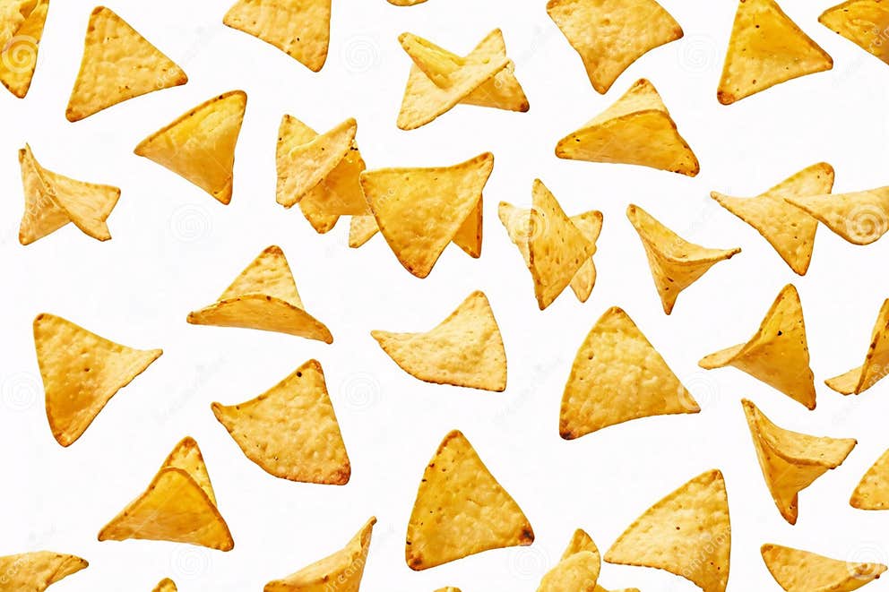 Crispy Triangle Tortilla Chips Falling Stock Illustration ...