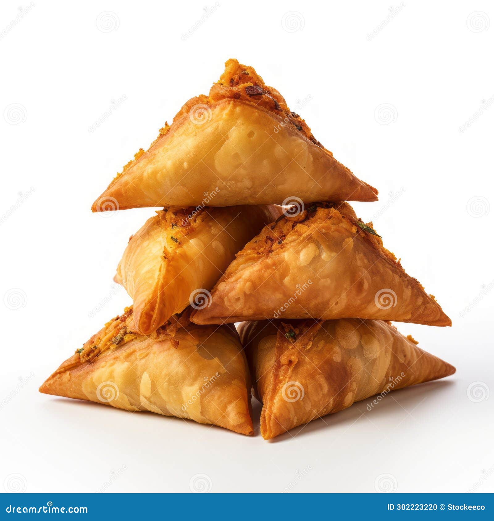 Crispy Triangular Samosa on White Background - Editorial Photography ...