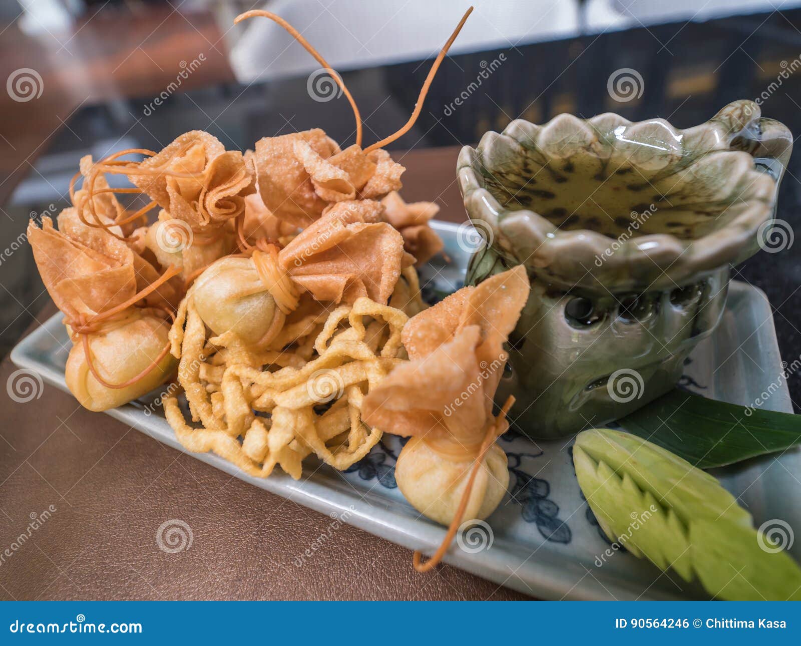 Crispy wonton stock photo. Image of plate, fresh, fried - 90564246