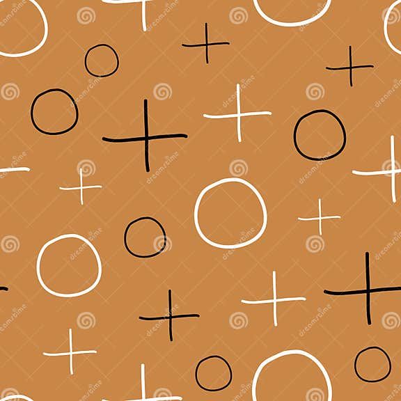 Criss Cross White and Black Plus and Zero on Brown Background Vector ...