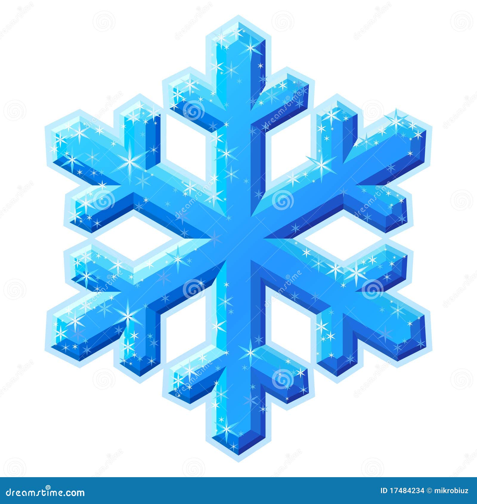 Cristal Brillant Bleu De Flocon De Neige Images stock - Image: 17484234