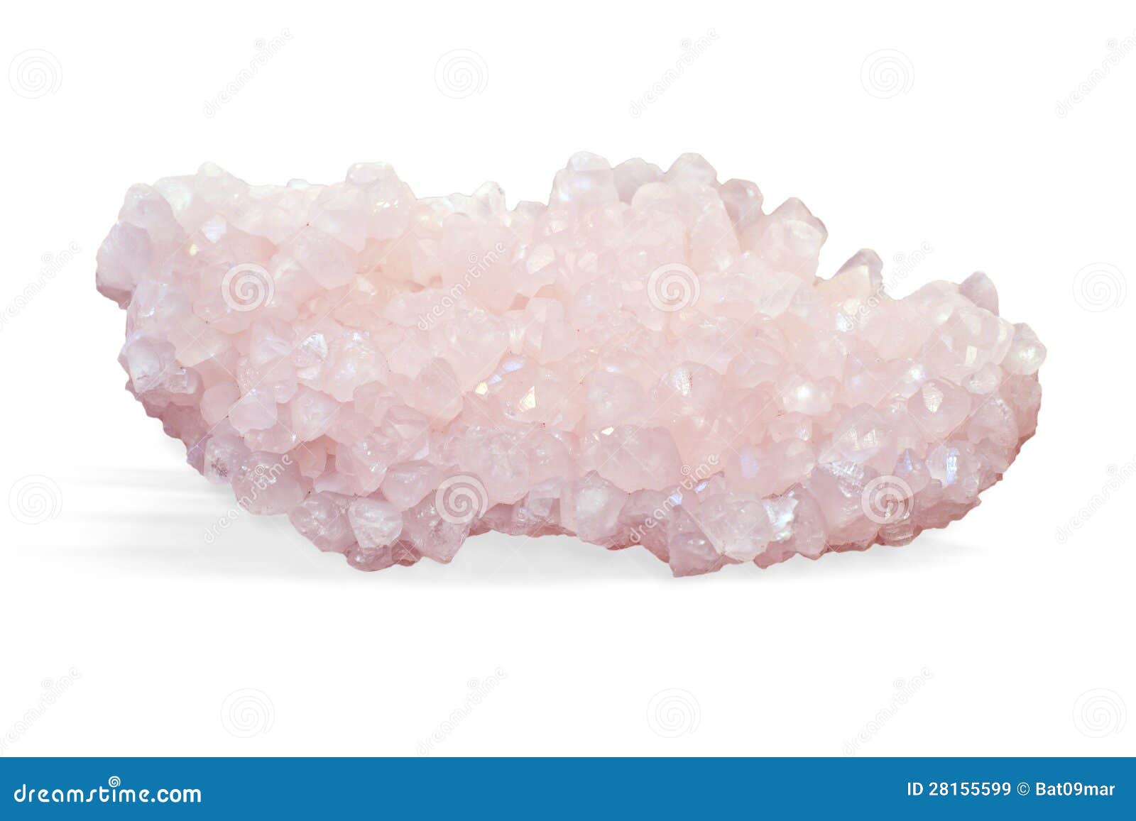 Cristal De Quartz De Rose Sur Le Blanc Image stock - Image du réflexion ...