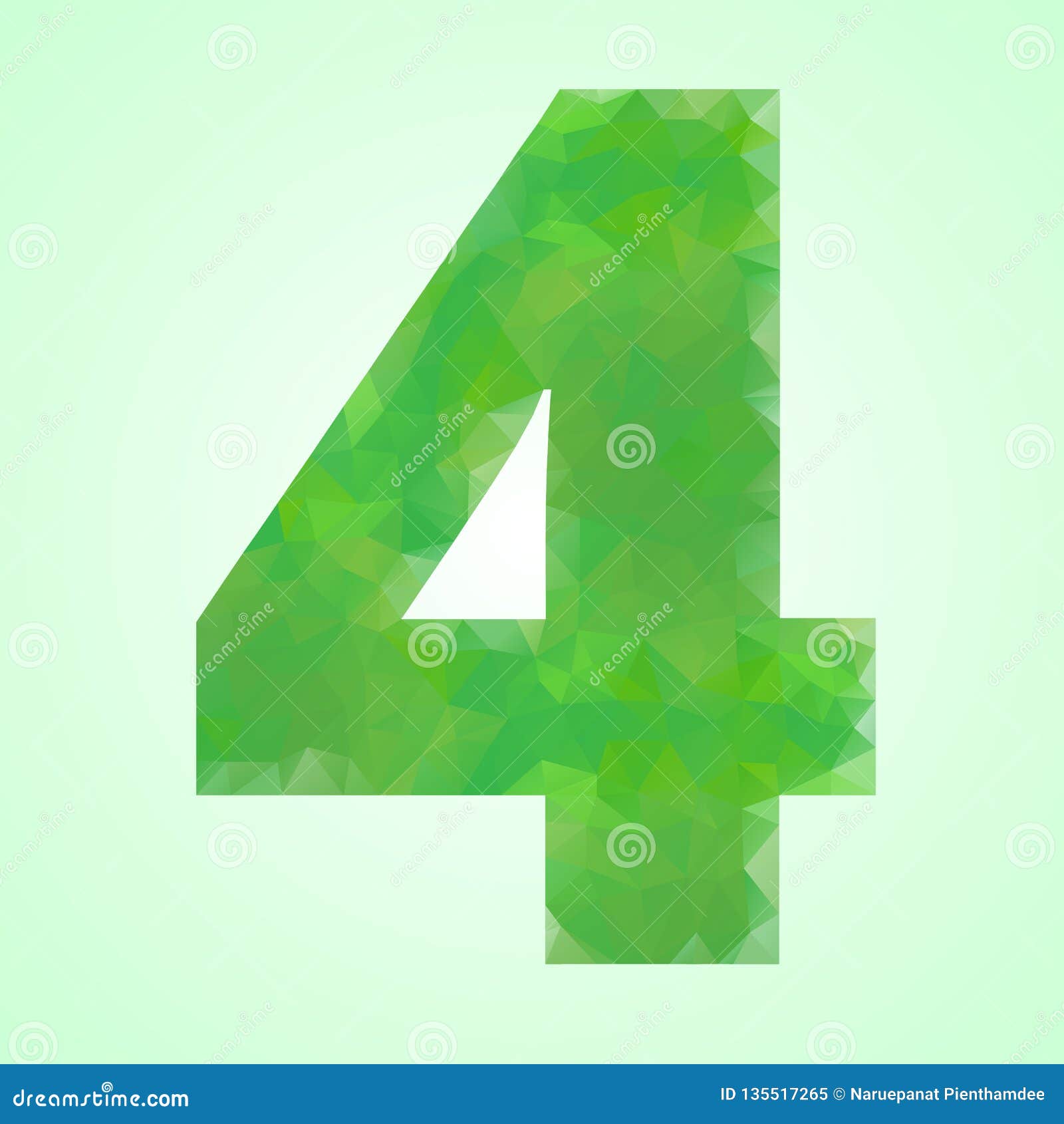 Cristallo Di Verde Di Colore Di Numero 4 Illustrazione Vettoriale ...