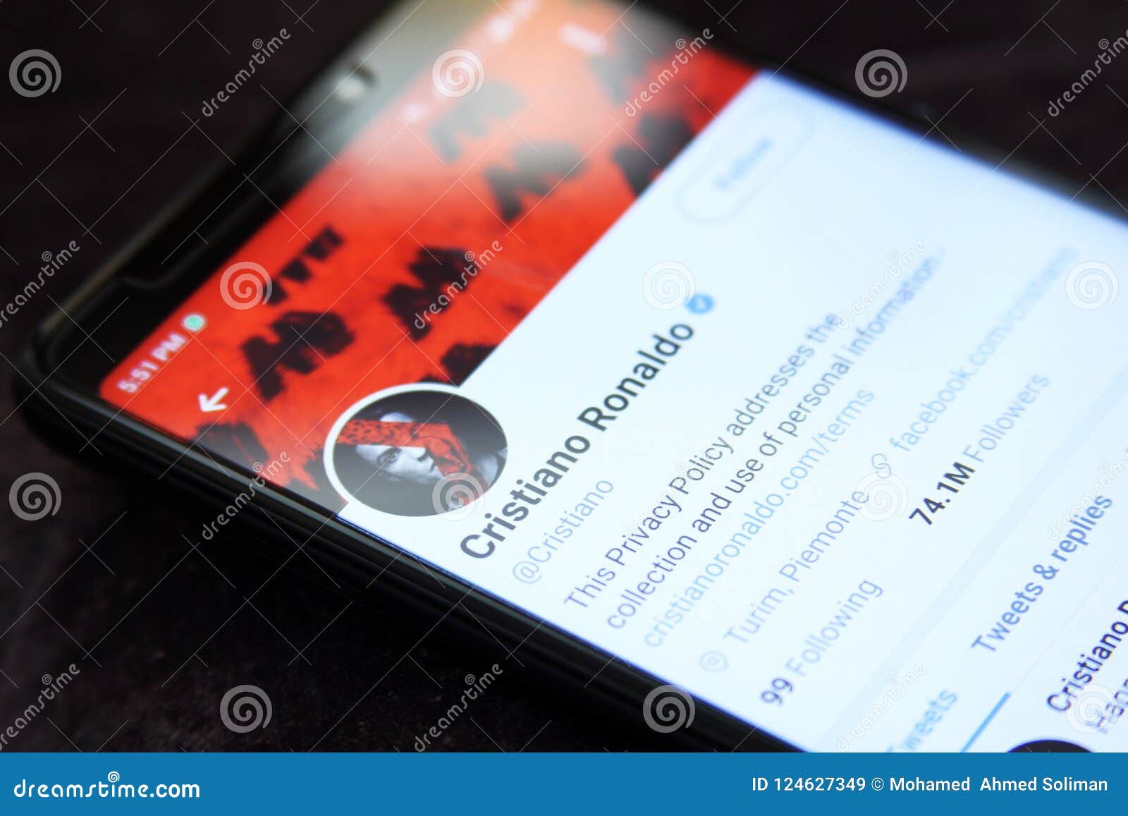 Cristiano Ronaldo Twitter Editorial Stock Image Image Of Sport 124627349