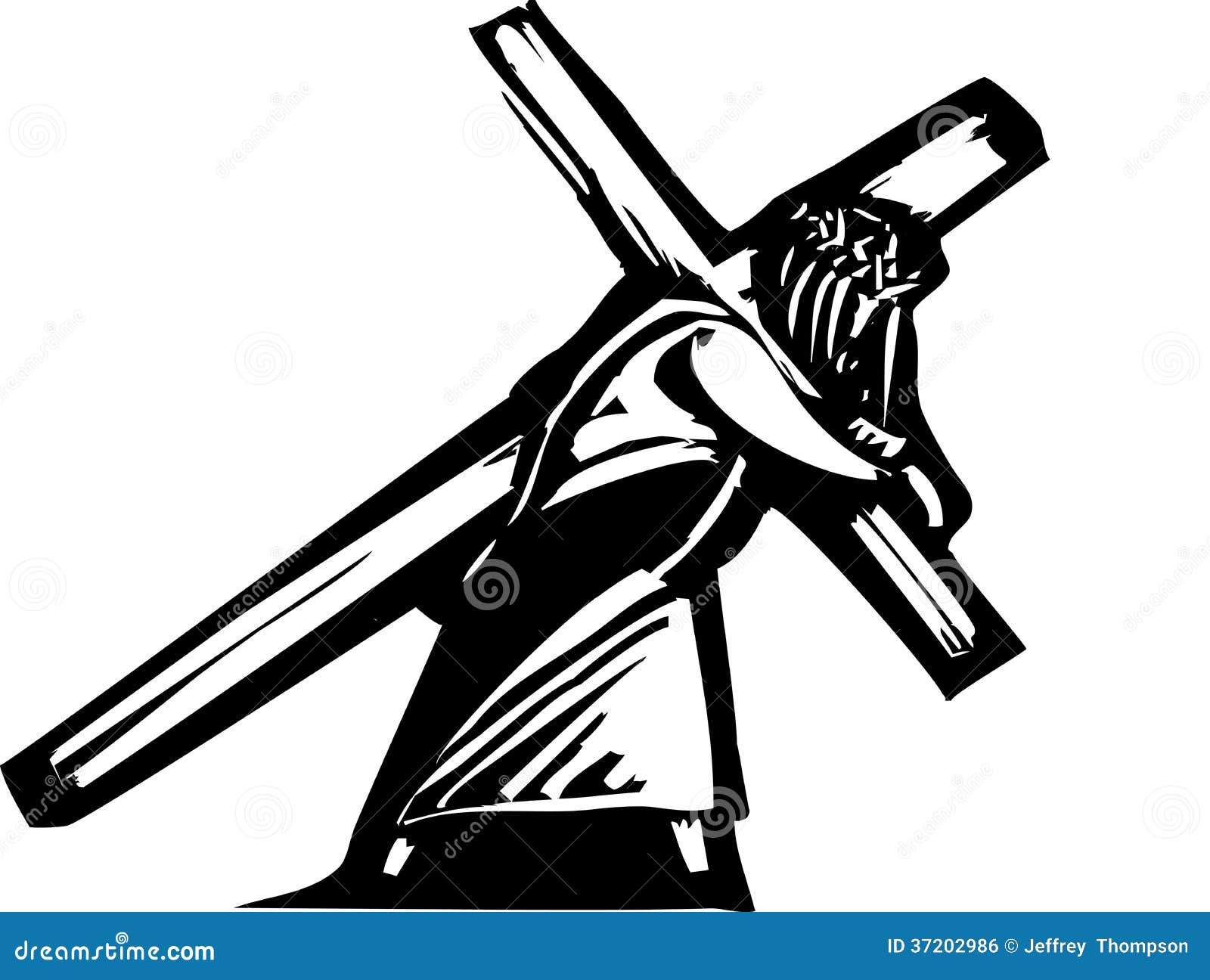 Cristo y cruz ilustración del vector. Ilustración de pascua - 37202986