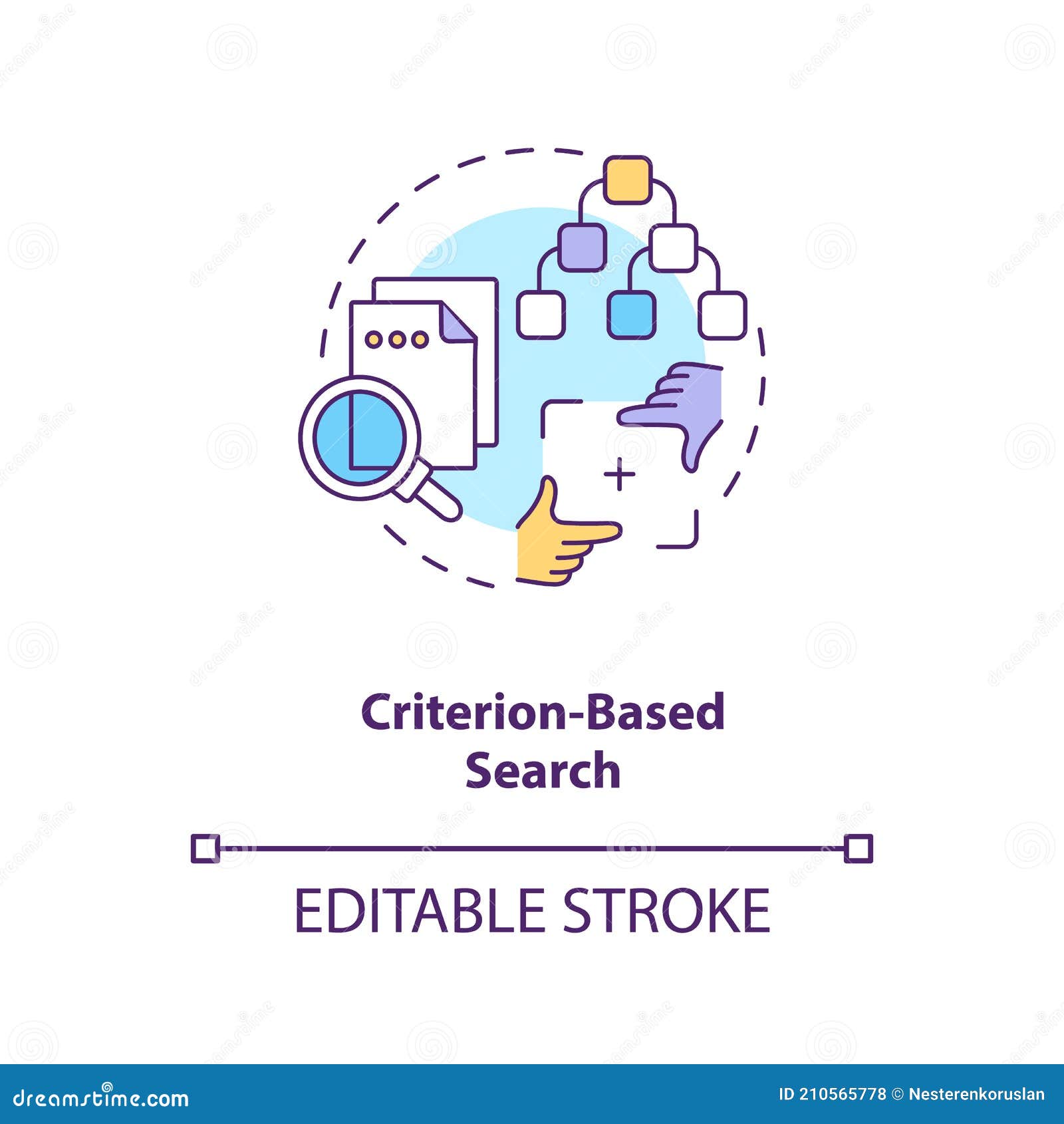 Criterion Based Search Concept Icon Stock Vector - Illustration of ...