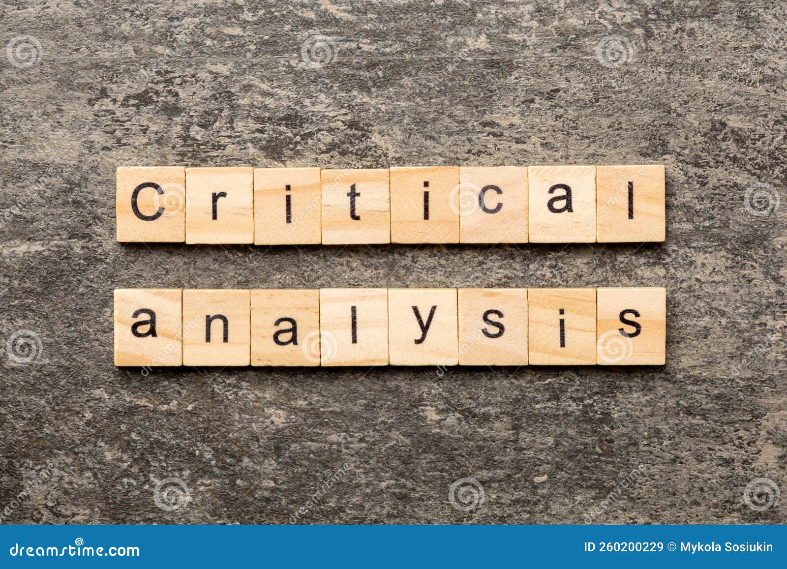 Critical Analysis Content Word Written on Wood Block. Critical Analysis ...
