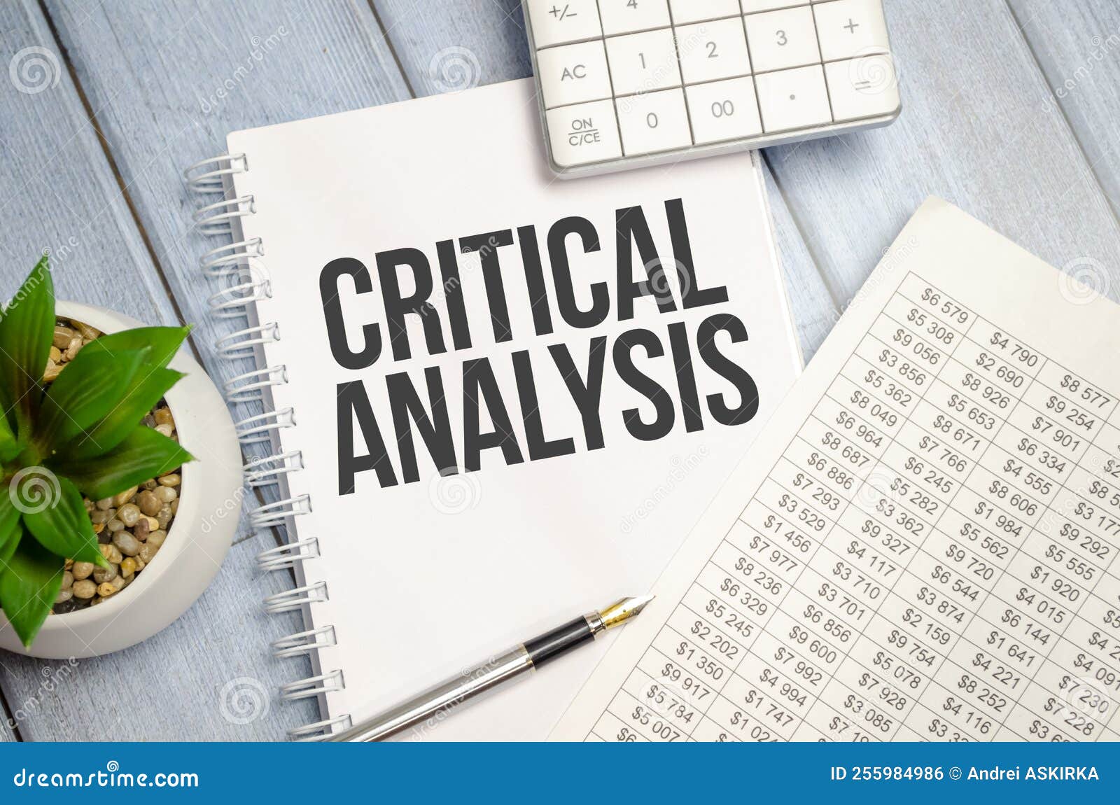 CRITICAL ANALYSIS Word on Notepad with Glasses and Chart Stock Photo ...