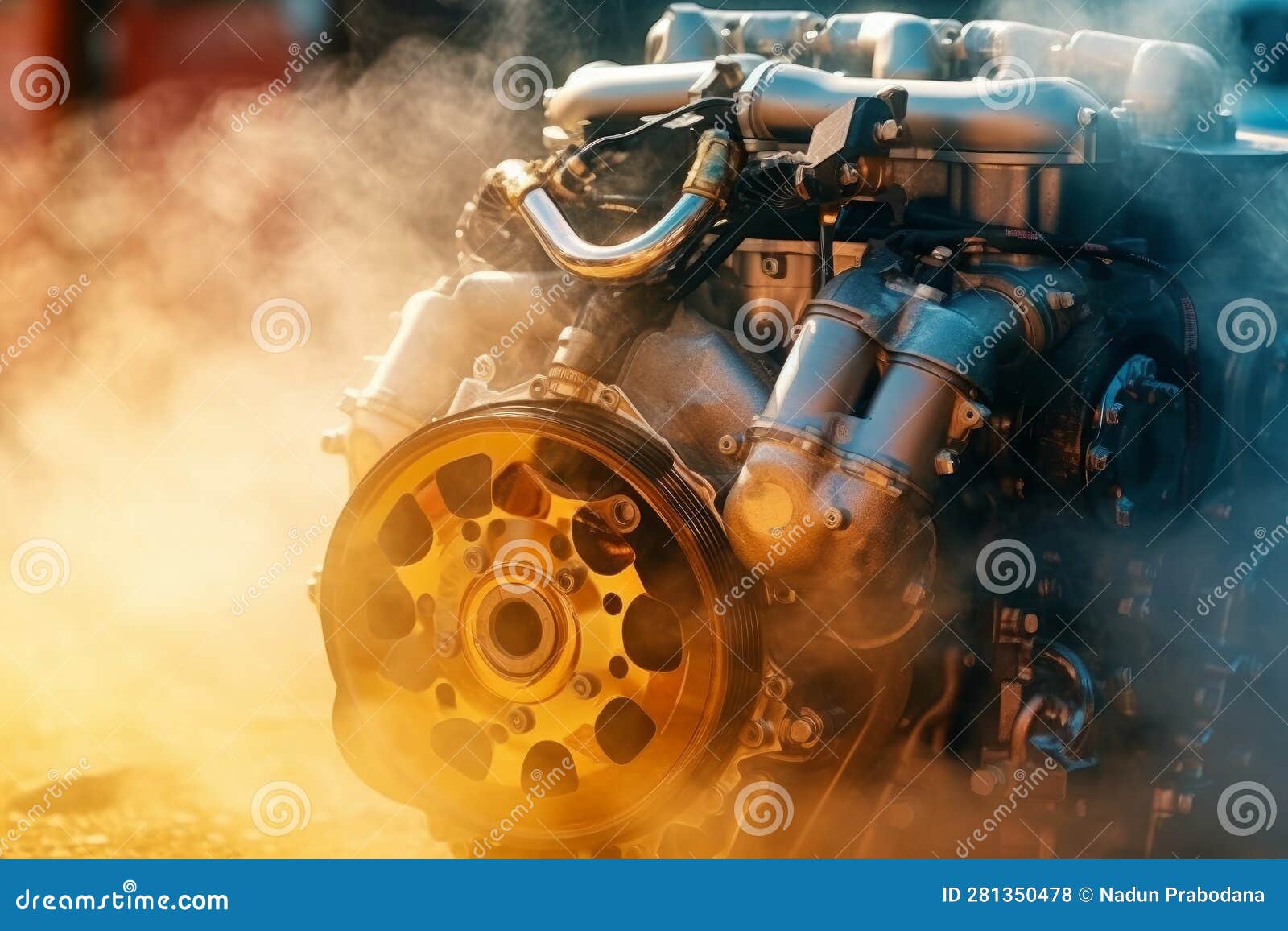 Critical Condition: Close-Up of Overheating Car Engine (AI Generated ...