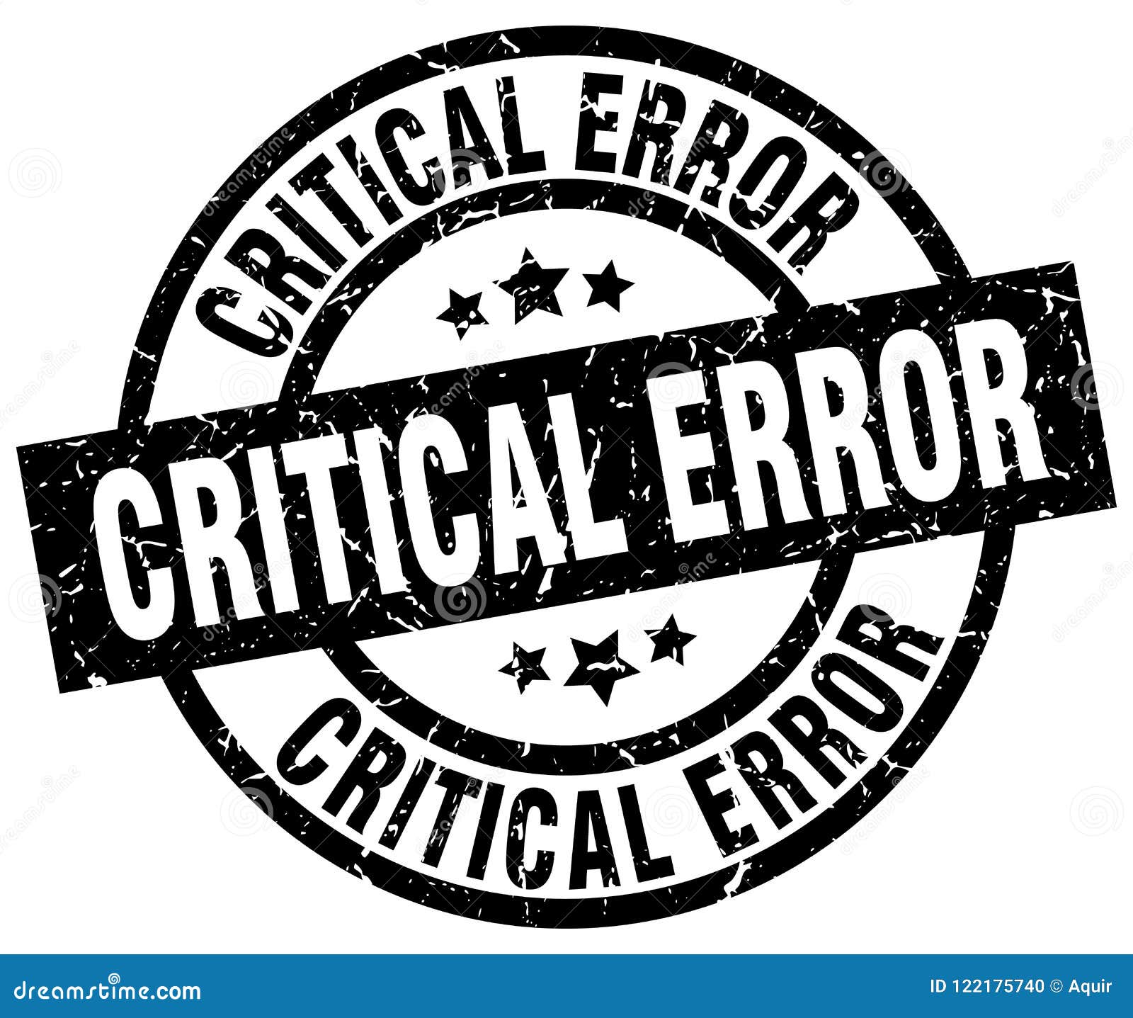 Critical error stamp stock vector. Illustration of seal - 122175740