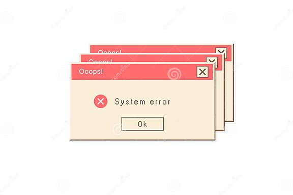 Critical Error Message. Retro Operating System Window with System Message and Alert about ...