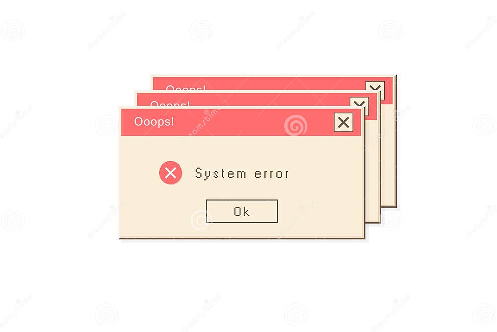 Critical Error Message. Retro Operating System Window with System ...