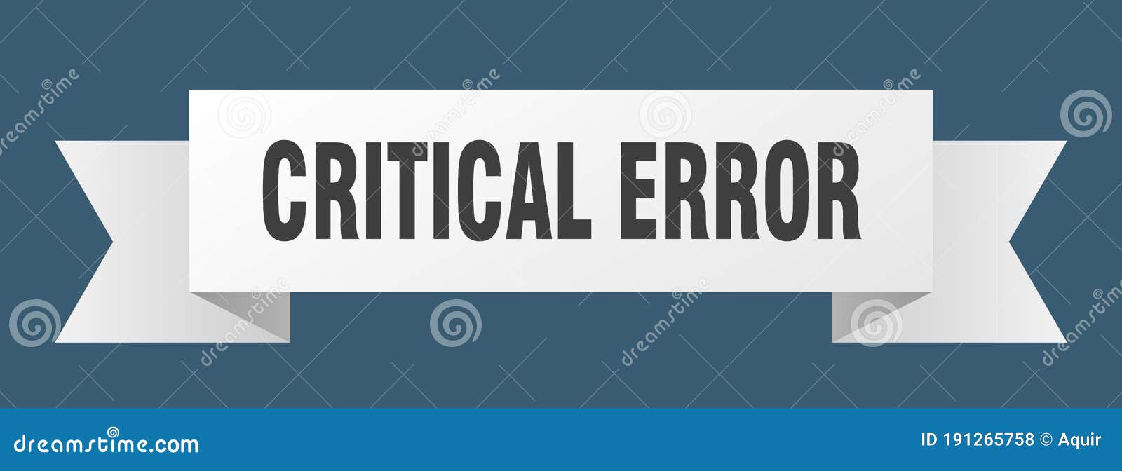 Critical error ribbon. stock vector. Illustration of template - 191265758