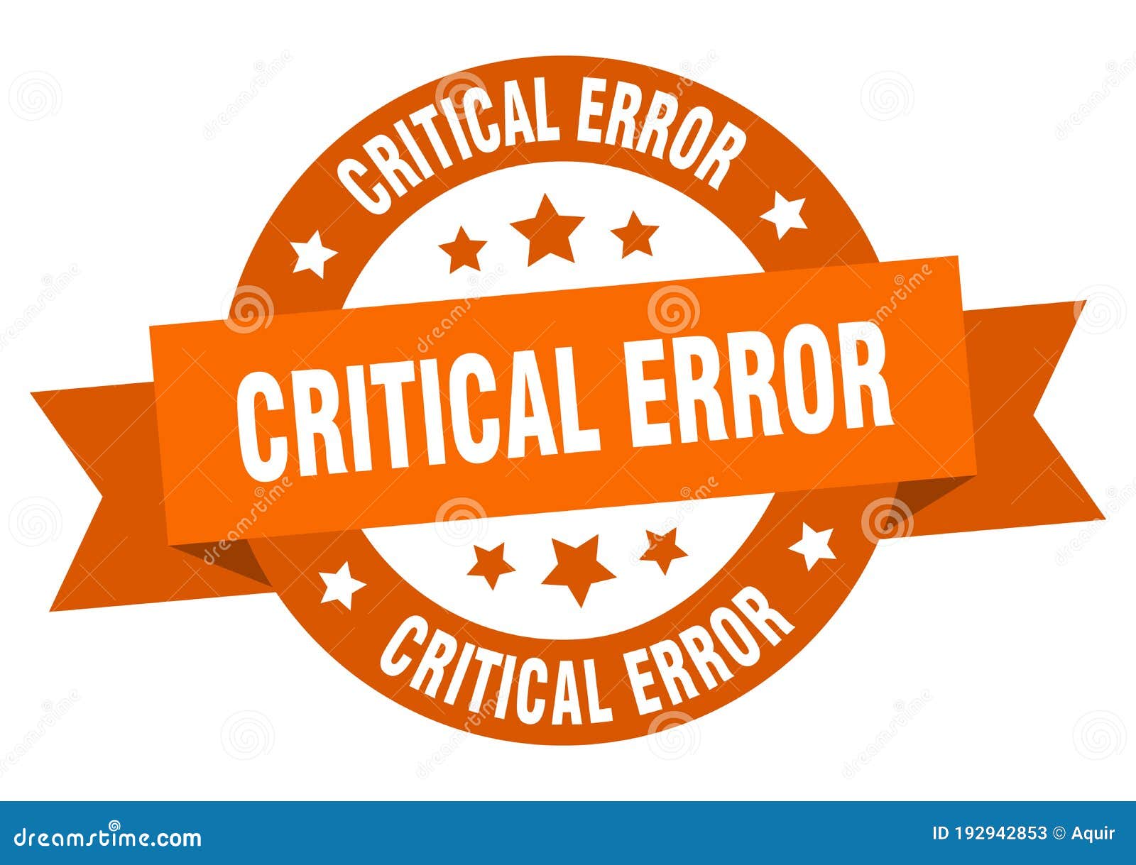 Critical Error Round Ribbon Isolated Label. Critical Error Sign Stock ...