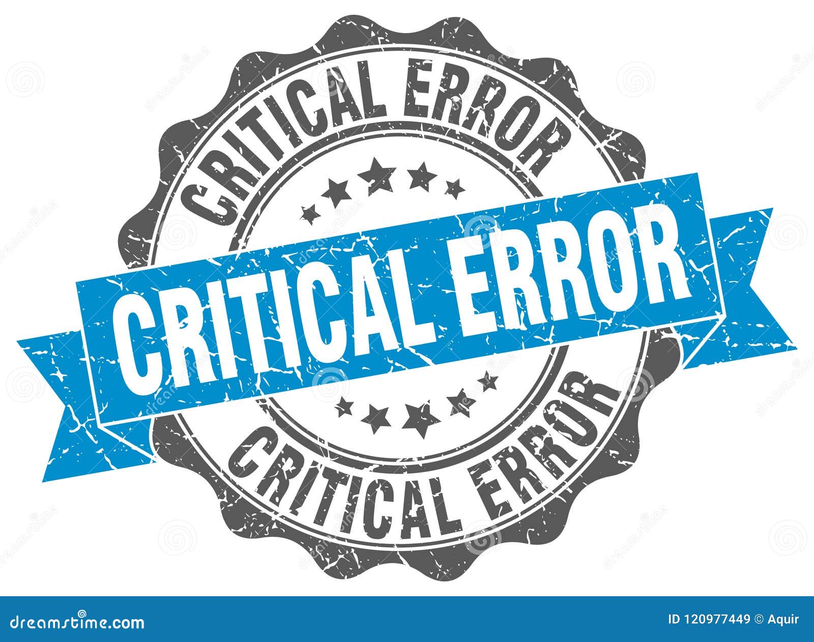 Critical error seal. stamp stock vector. Illustration of stamp - 120977449