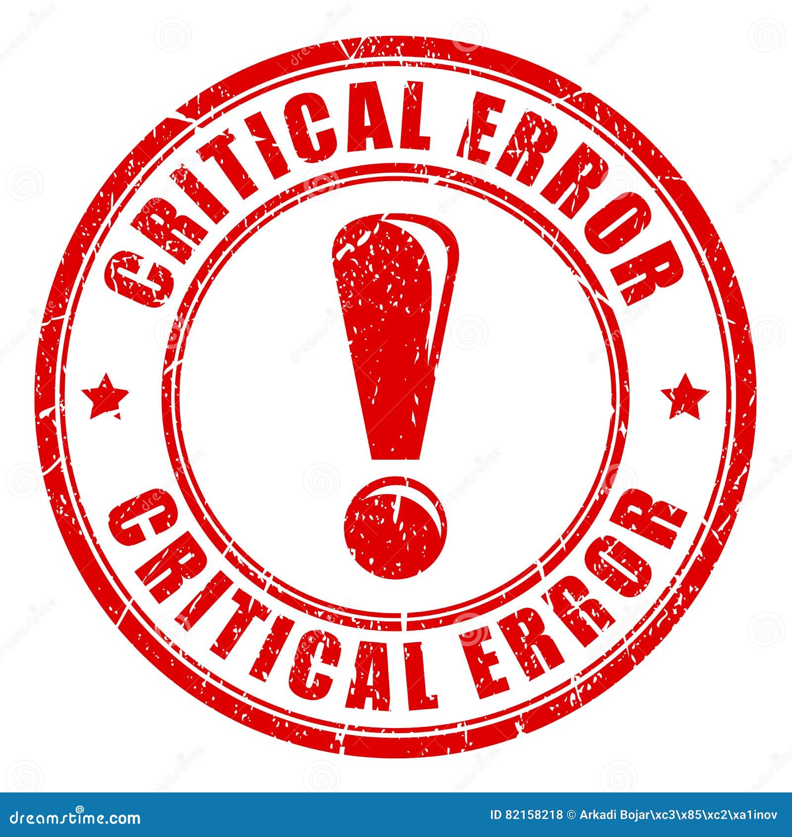 Critical Error Rubber Stamp Stock Vector - Illustration of isolated ...