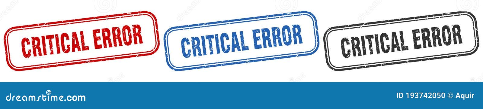 Critical Error Square Isolated Sign Set. Critical Error Stamp Stock ...